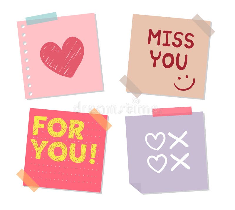 Collection of Sticky Note Illustrations Stock Vector - Illustration of ...