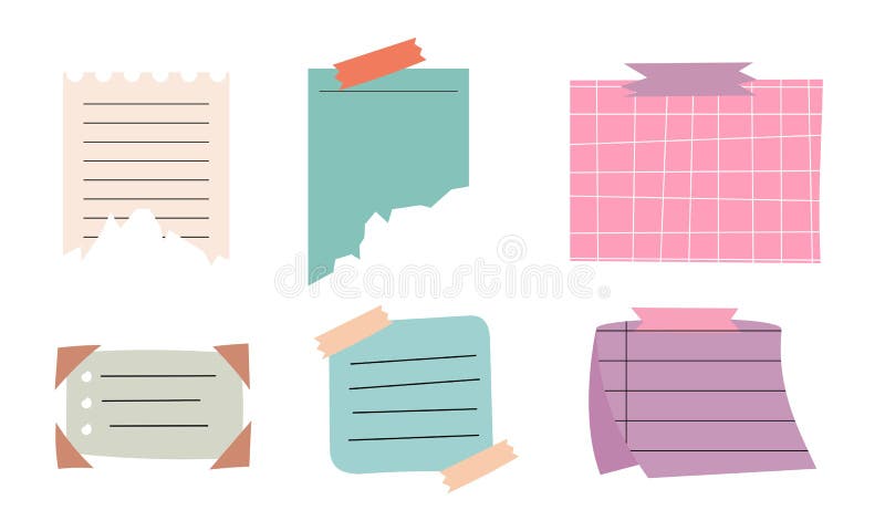 Collection of Sticky Note Illustrations Vector Stock Illustration ...