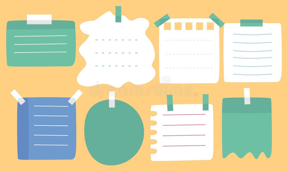 Collection of Sticky Note Illustrations Vector Stock Illustration ...