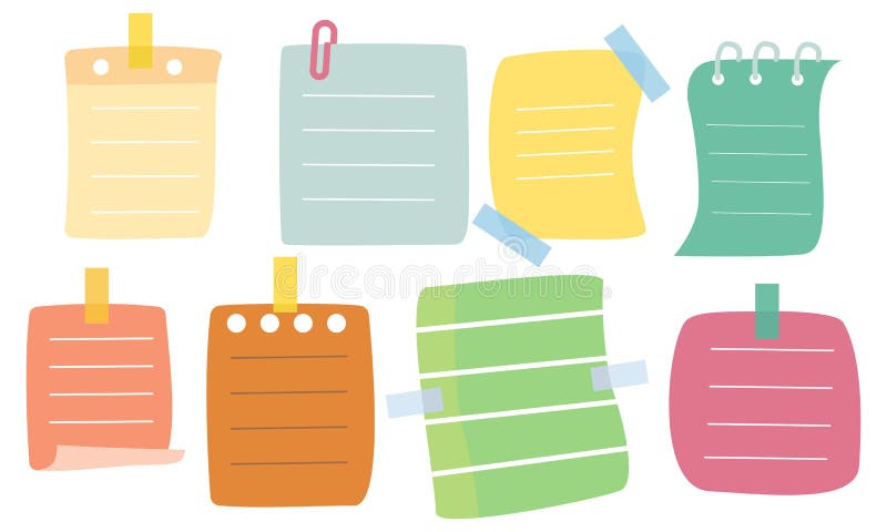 Collection of Sticky Note Illustrations Vector Stock Illustration ...