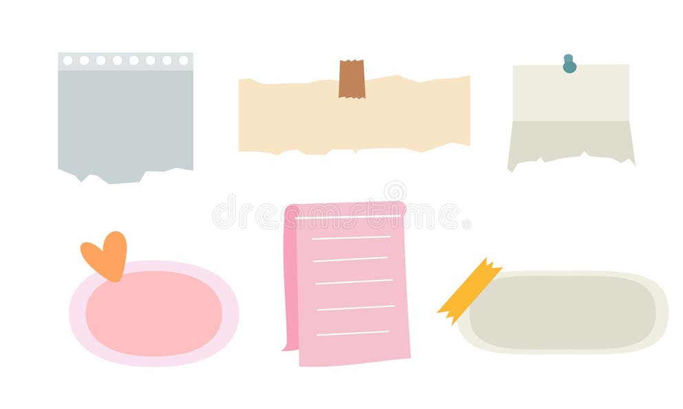 Collection of Sticky Note Illustrations Vector Stock Illustration ...