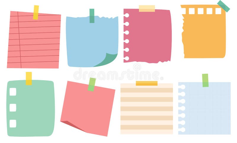 Collection of Sticky Note Illustrations Vector Editorial Photo ...