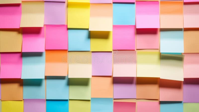 Collection of Sticky Notes in Soft Pastel Hues Stock Illustration ...