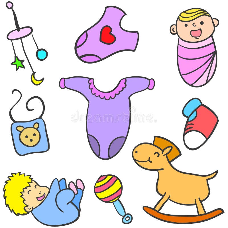 Collection Stock of Baby Toy Object Stock Vector - Illustration of baby ...