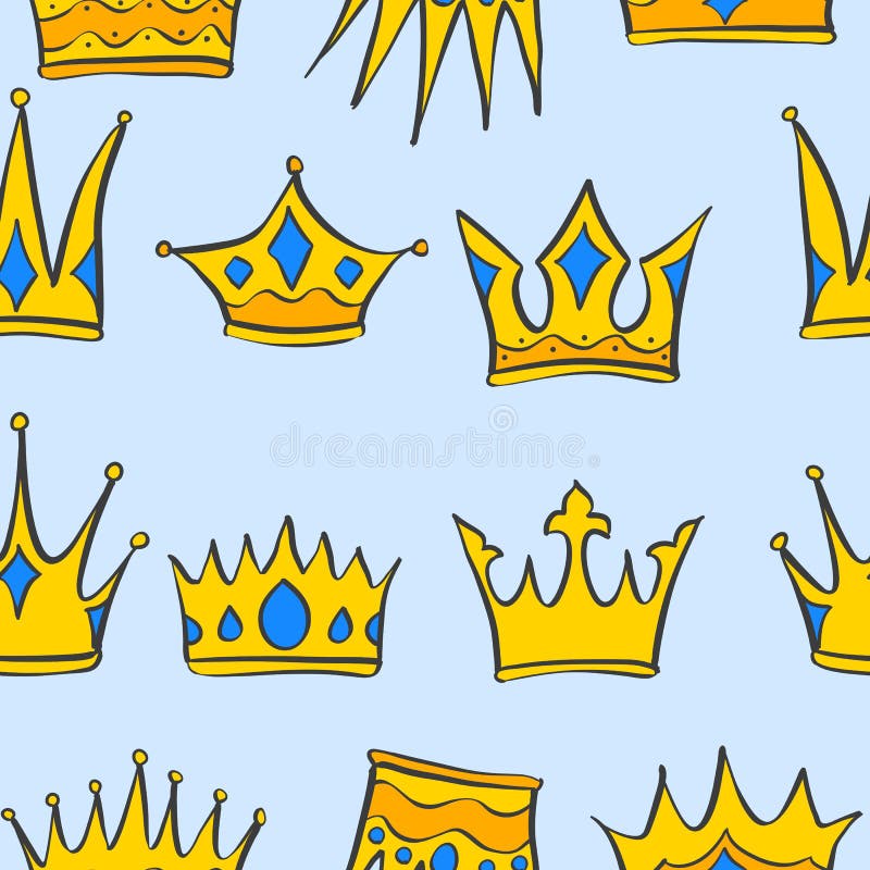 Collection Stock Crown Pattern Style Stock Vector - Illustration of ...