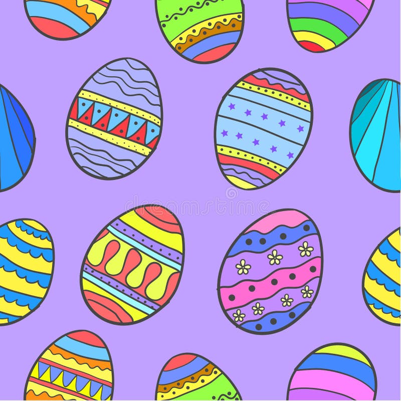 Collection Stock of Easter Egg Doodles Stock Vector - Illustration of ...