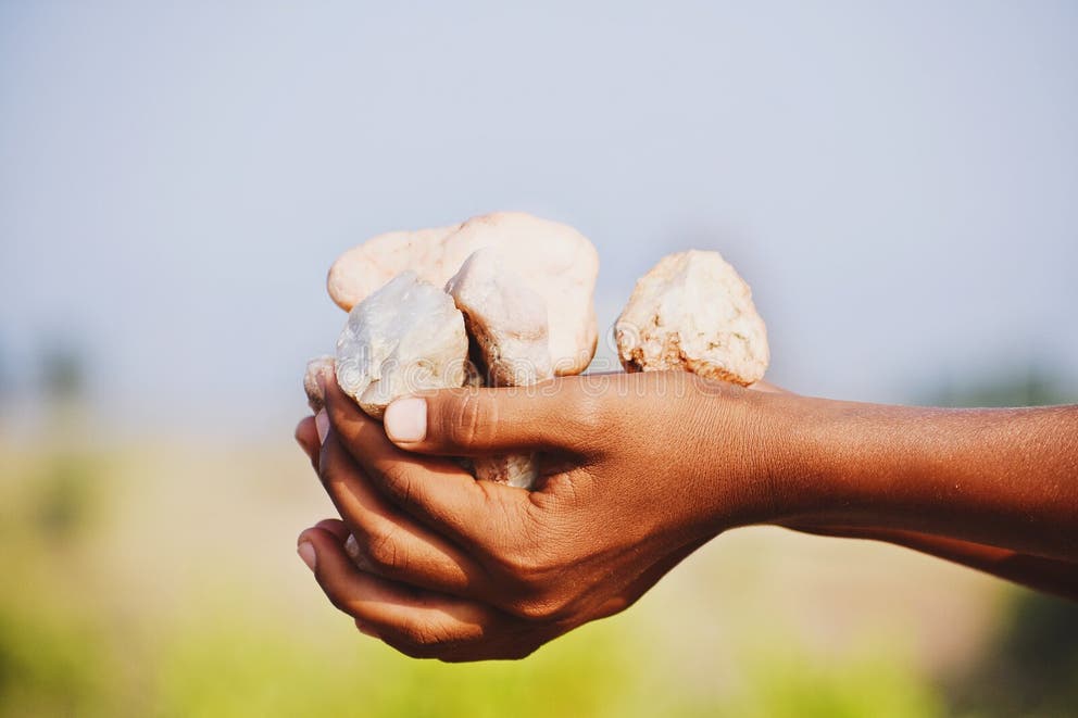 Collection of Stone in Hand Stock Photo - Image of chips, hand: 223938136