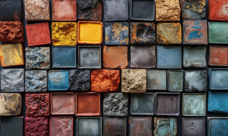 Collection of Stones Arranged in Rows. Stock Photo - Image of solid ...