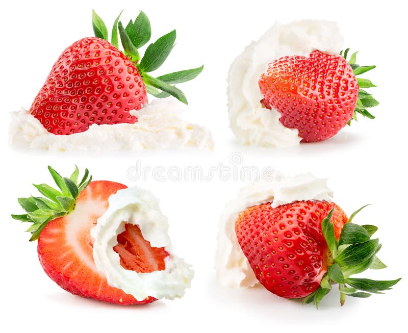 Collection of Strawberries Isolated on the White Background Stock Photo ...