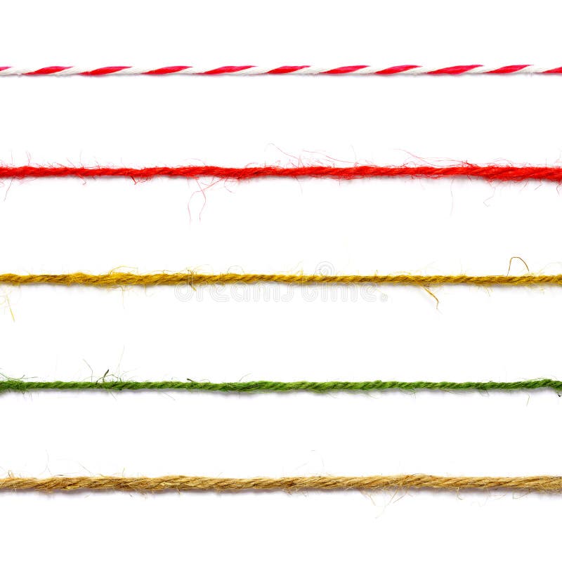 Collection of Strings on White Background Stock Photo - Image of ...