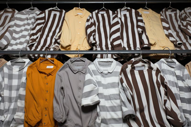 A Collection of Striped Prison Uniforms Stock Illustration ...