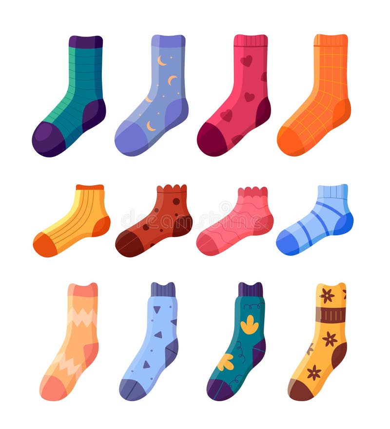 A Collection of Stylish Socks of Different Textures. Sock Collection ...
