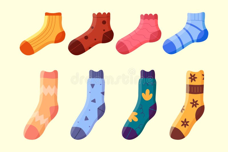 A Collection of Stylish Socks of Different Textures. Sock Collection ...