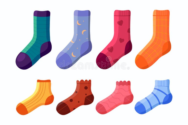 A Collection of Stylish Socks of Different Textures. Sock Collection ...