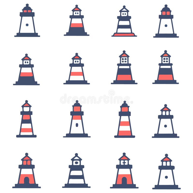Stylized Lighthouse Illustration Isolated Stock Vector - Illustration ...