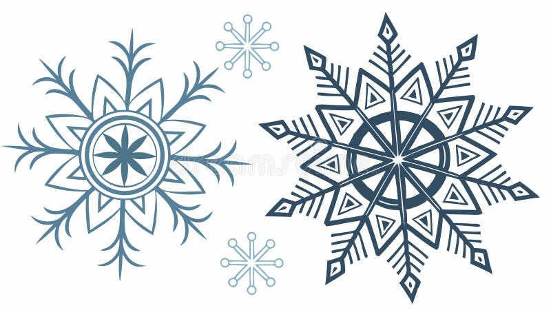 Collection of Stylized Snowflake Designs for Winter, Vector Design ...