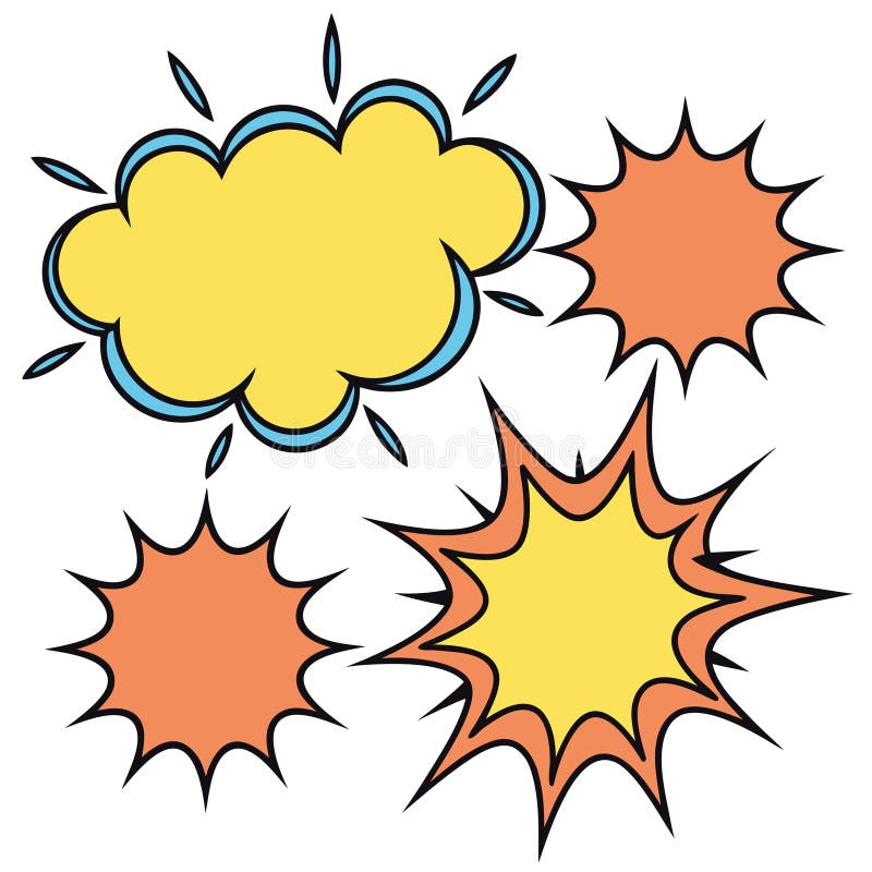 Collection of Stylized Storm Drawn Clouds in Silhouette Set Vector ...