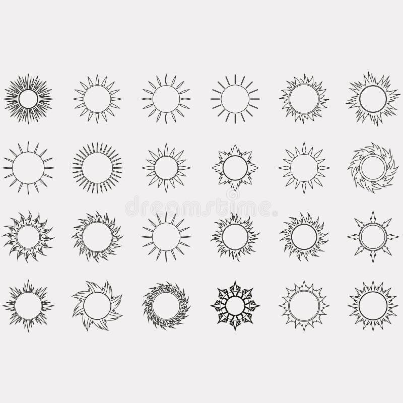 Collection of sun logos stock vector. Illustration of vector - 309484818