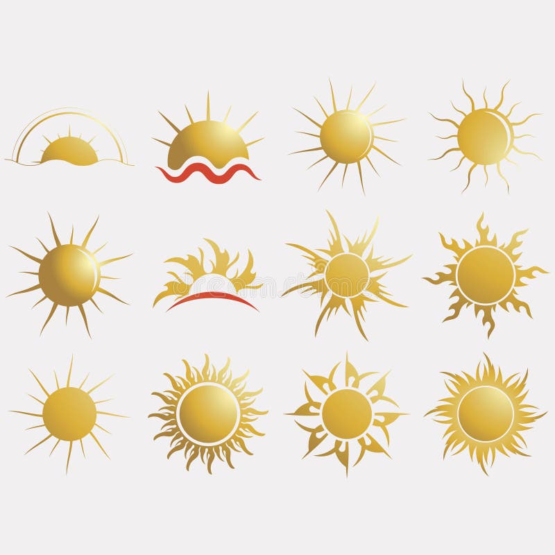 Collection of sun logos stock vector. Illustration of sunlight - 310371479