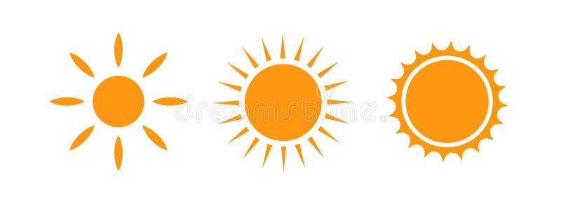 Collection of Sun Stars for Use in As Logo or Weather Icon Stock Vector ...