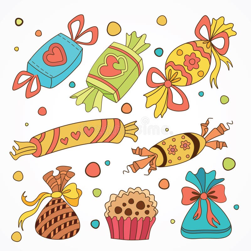 Collection of sweets stock vector. Illustration of design - 53101377