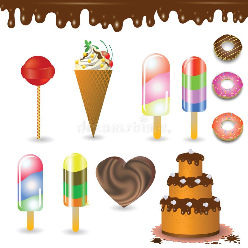 Collection of sweets stock vector. Illustration of icon - 38492000