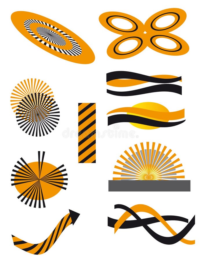The Collection of Symbols for the Design Stock Vector - Illustration of ...