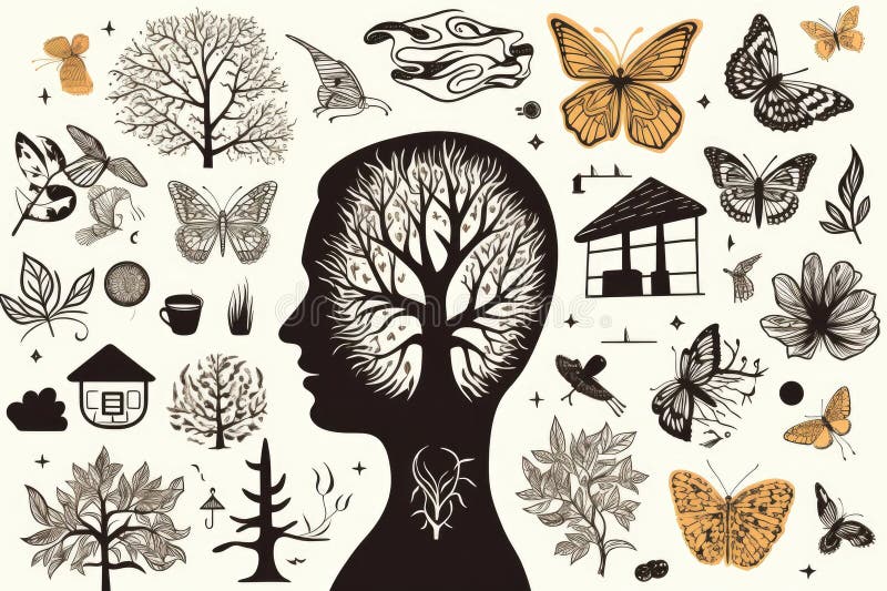 Collection of Symbols, with Each One Representing a Different Mental ...