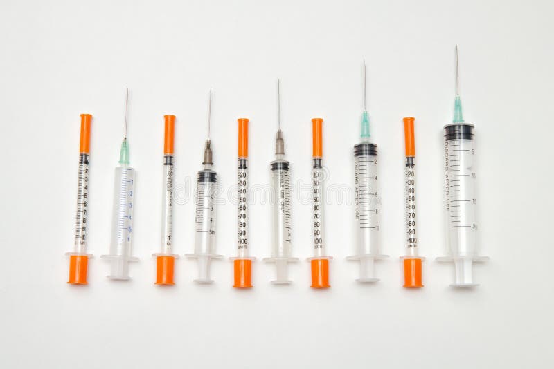 Collection Syringe Isolated White Backgrounds Stock Photos - Free ...