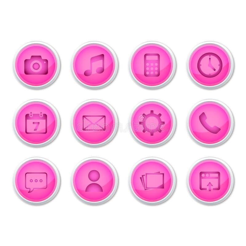 System apps icon set stock vector. Illustration of pink - 256876403