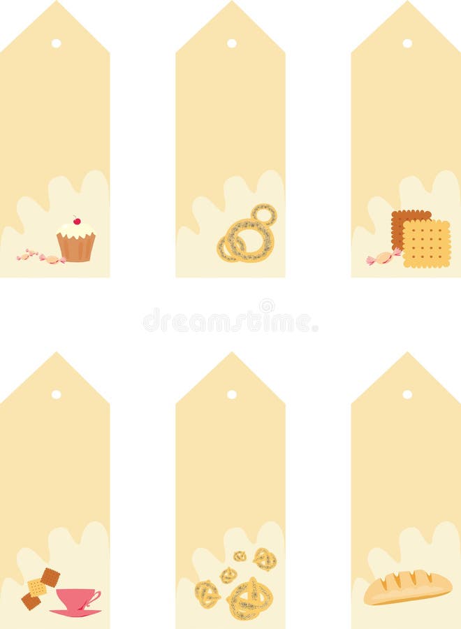 Collection of Tags with Bakery and Sweets Stock Vector - Illustration ...