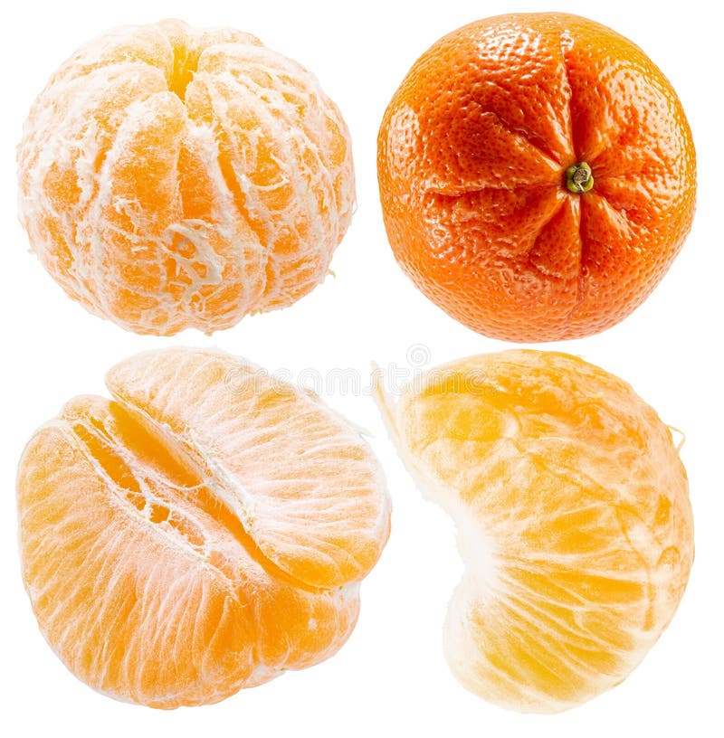 Collection of Tangerine Isolated on a White Background Stock Image ...