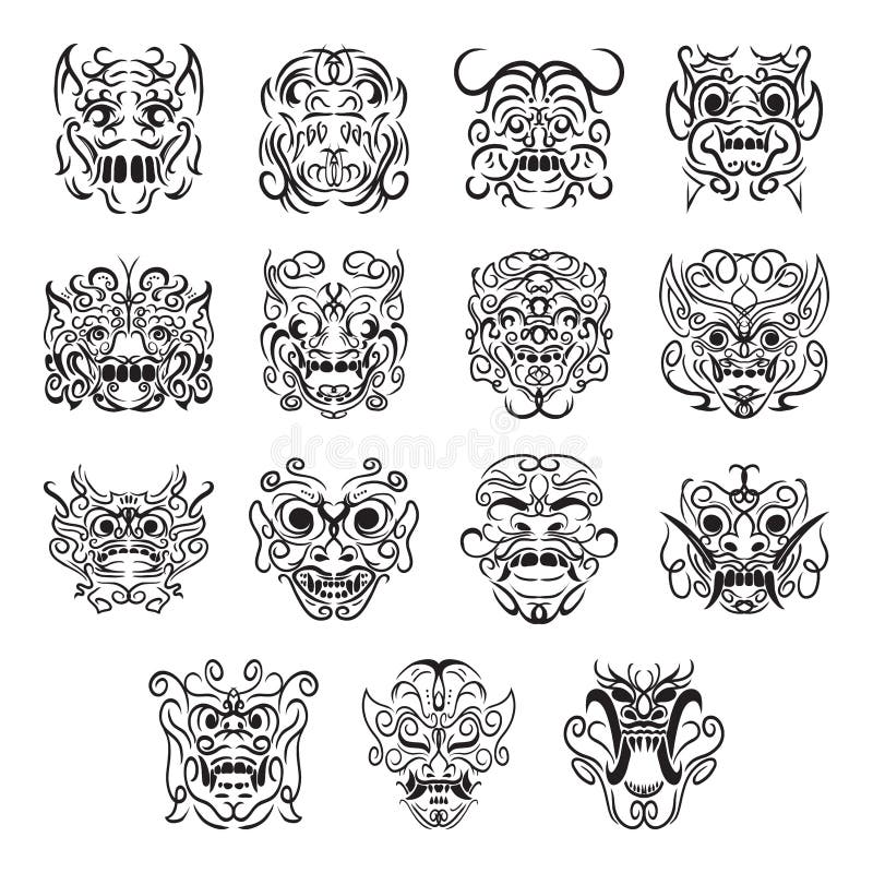 Tattoo icon set stock vector. Illustration of collection - 267794086