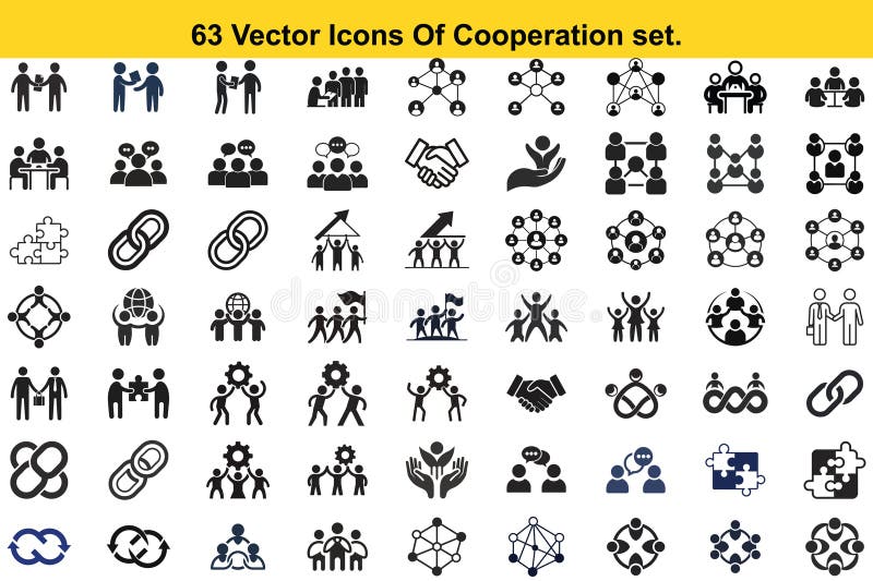Collection of Teamwork and Networking Icons for Business Stock Vector ...