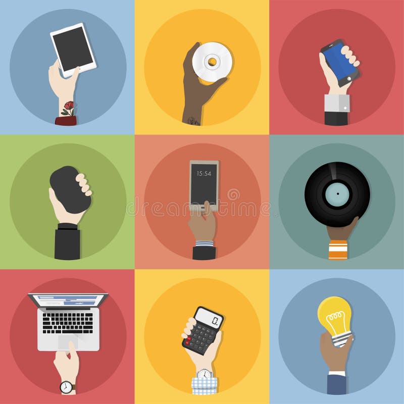 Collection of Technology and Devices Illustration Stock Illustration ...