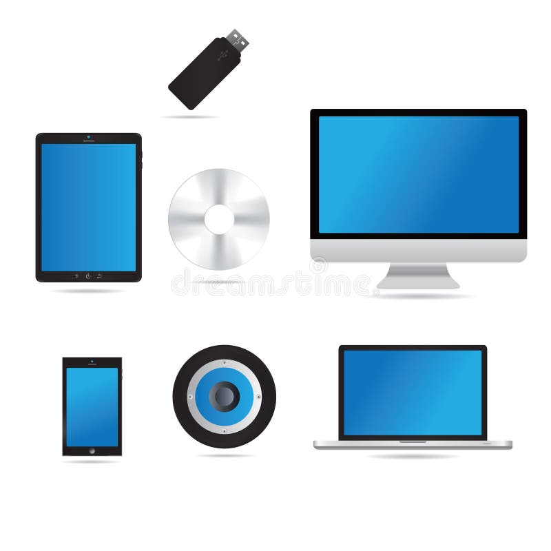 Collection of Technology Devices. Vector Illustration Decorative ...