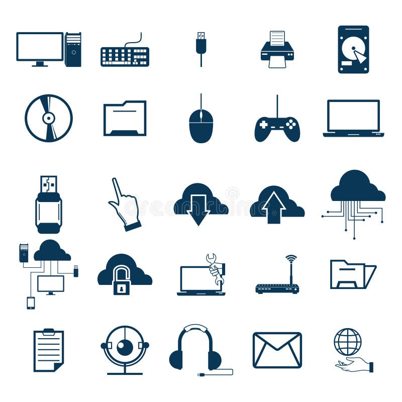 Collection of Technology Devices. Vector Illustration Decorative Design ...