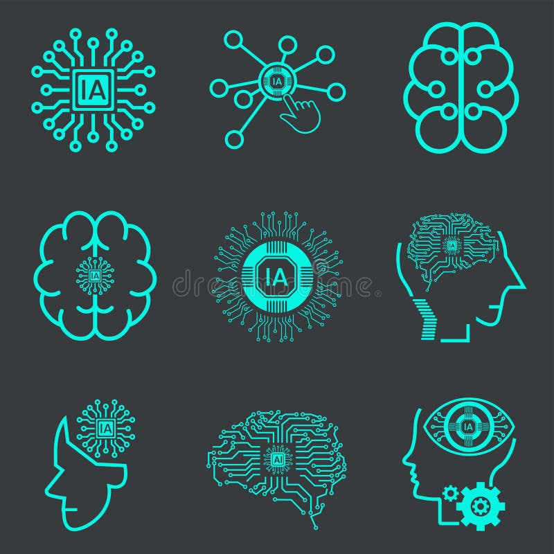 Collection of Technology Icon Set, Such As Robot, Digital, Vr, Ai ...