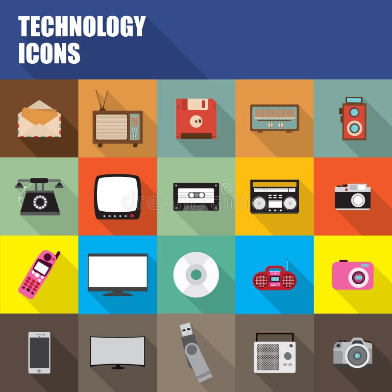 Collection of Technology Icons. Vector Illustration Decorative Design ...