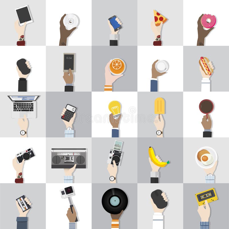 Collection of Technology Illustration Objects Stock Illustration ...