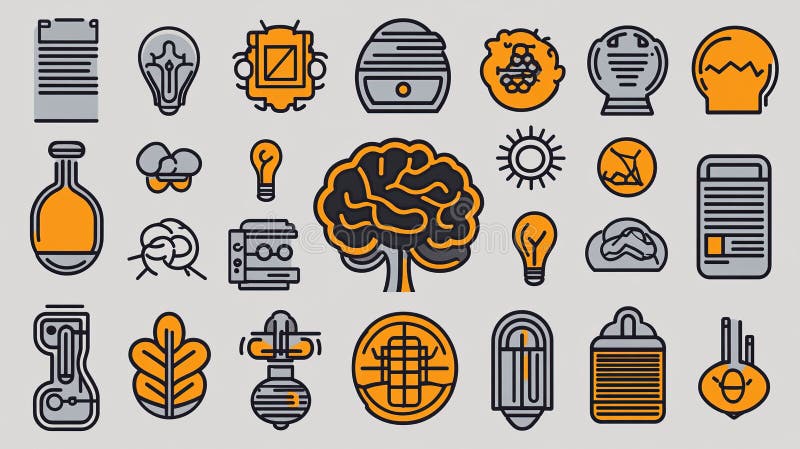 Collection of Technology and Innovation Icons Stock Illustration ...