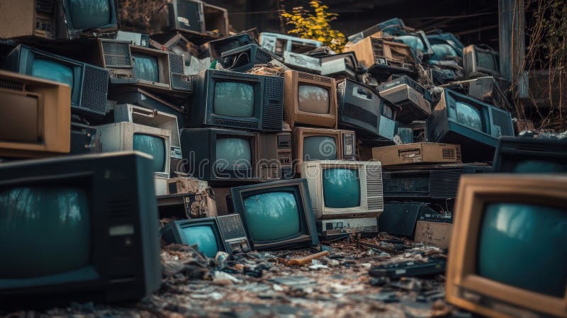 Collection Televisions Screens Closeup Shot Focus Stock Illustration ...