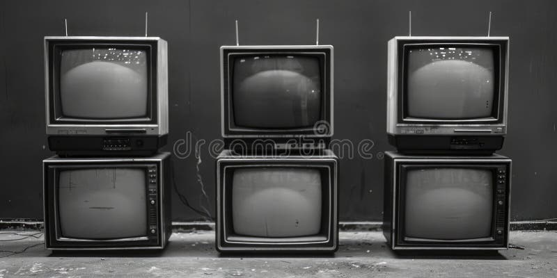 A Collection of Televisions Stacked on Top of Each Other, Often Seen in ...
