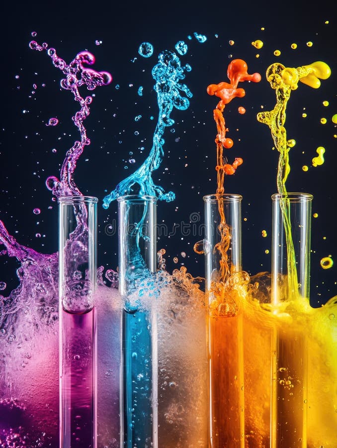 Test Tubes with Colored Liquid Stock Image - Image of medicine ...