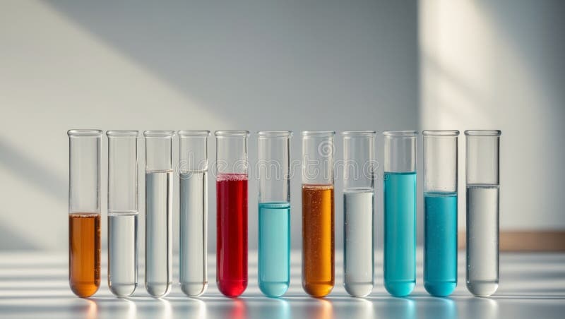 Collection Test Tubes Filled Various Liquid Solutions Stock Photos ...