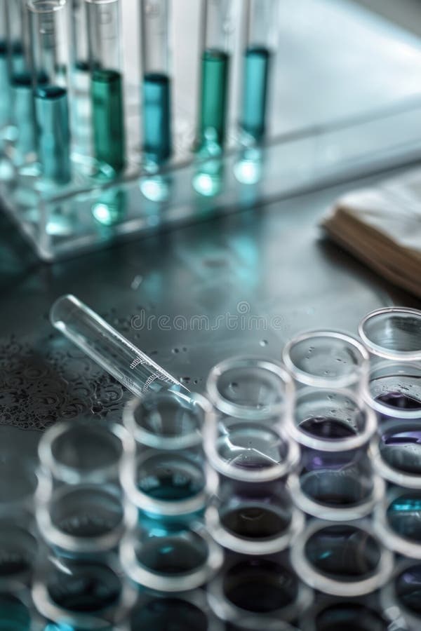 A Collection of Test Tubes on a Table. Suitable for Science and ...