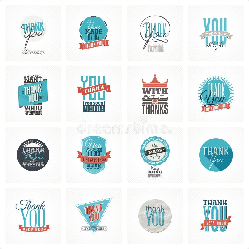 Collection of Thank You Card Designs Stock Vector - Illustration of ...