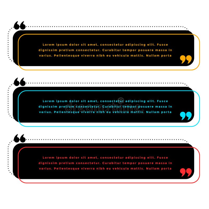Collection of Thee Citation Mark Template for Memorable Quotes Stock ...