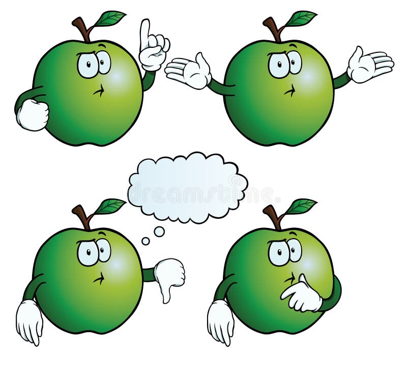 Thinking apple set stock vector. Illustration of pointing - 29884757