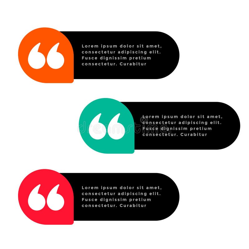 Collection of Three Double Inverted Comma Template for Social Media ...
